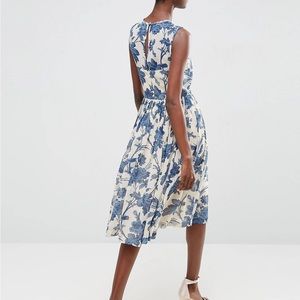 ASOS | Dresses | Asos Midi Dress With Ruched Panel Detail In China Blue ...